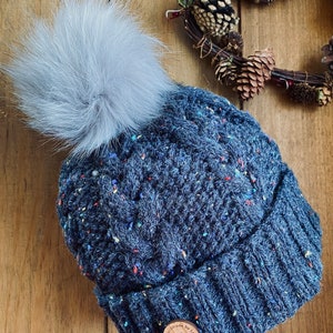 Ladies Fyne Shores Aran Worsted Braided Cable Hat Knitting Pattern - Etsy