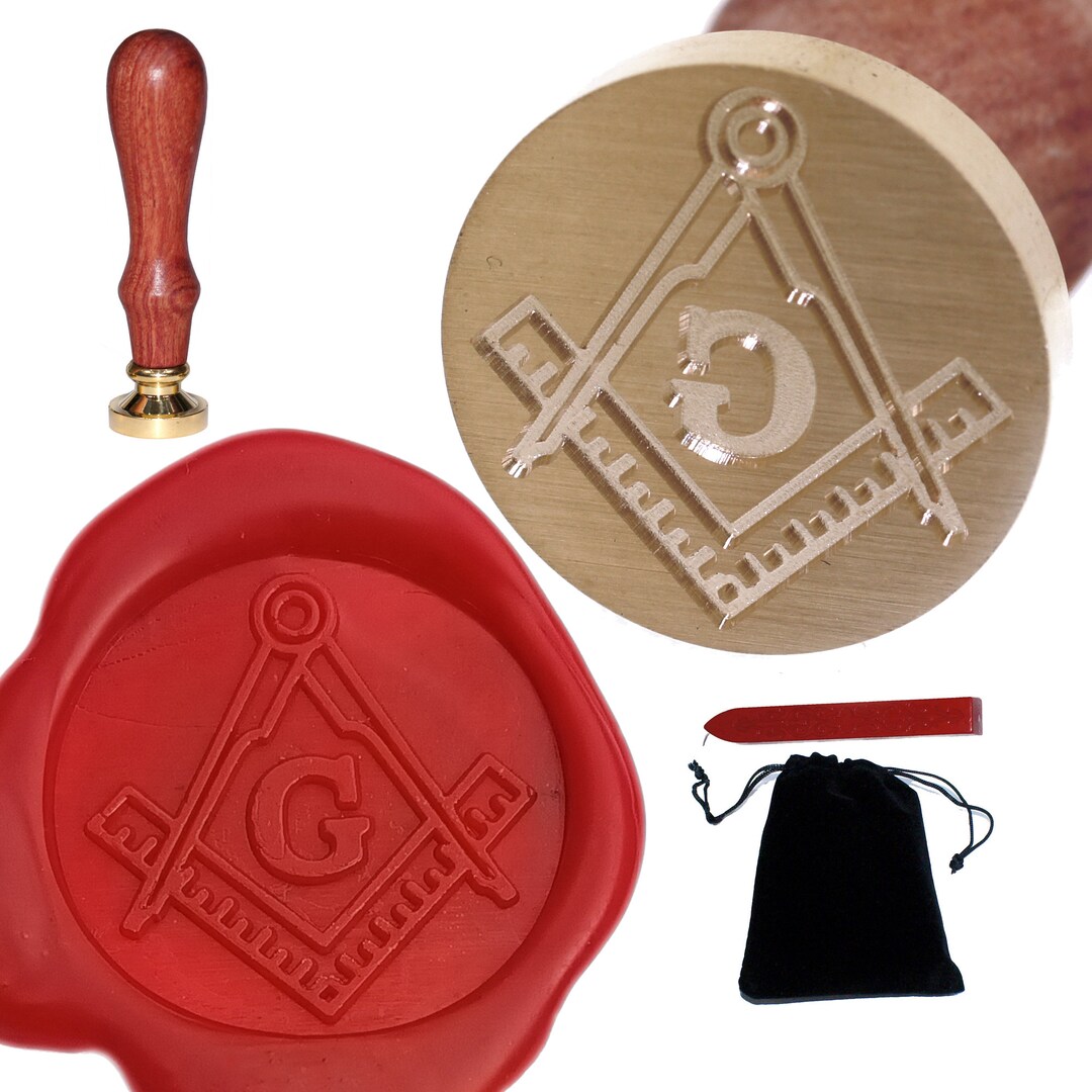 Masonic Compass, Square & G 22mm Wax Seal Stamp Supplied With 1 Red Wax ...