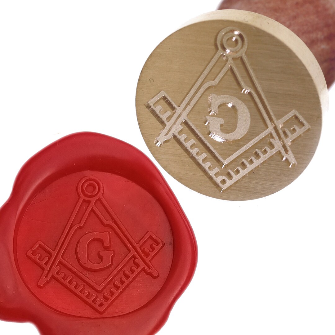 Masonic Compass, Square & G 22mm Wax Seal Stamp Supplied With 1 Red Wax ...