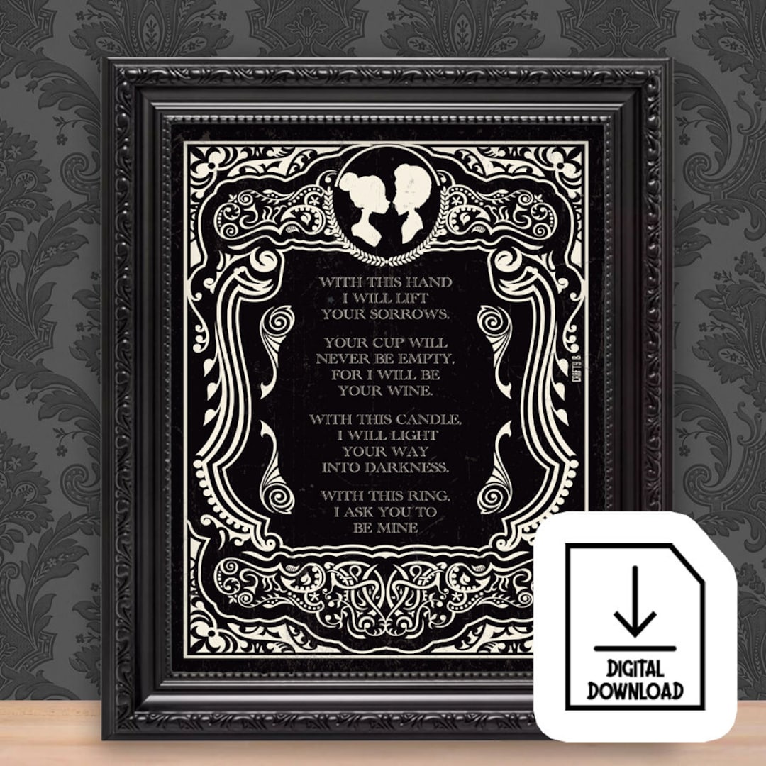 With This Hand - Corpse Bride Vows. Print Yourself. Digital Download ...