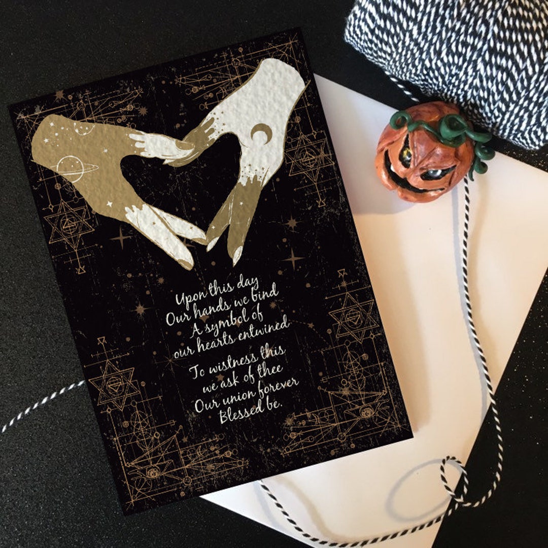 Handfasting Blessing Poem Valentines or Wedding Card. Alternative ...