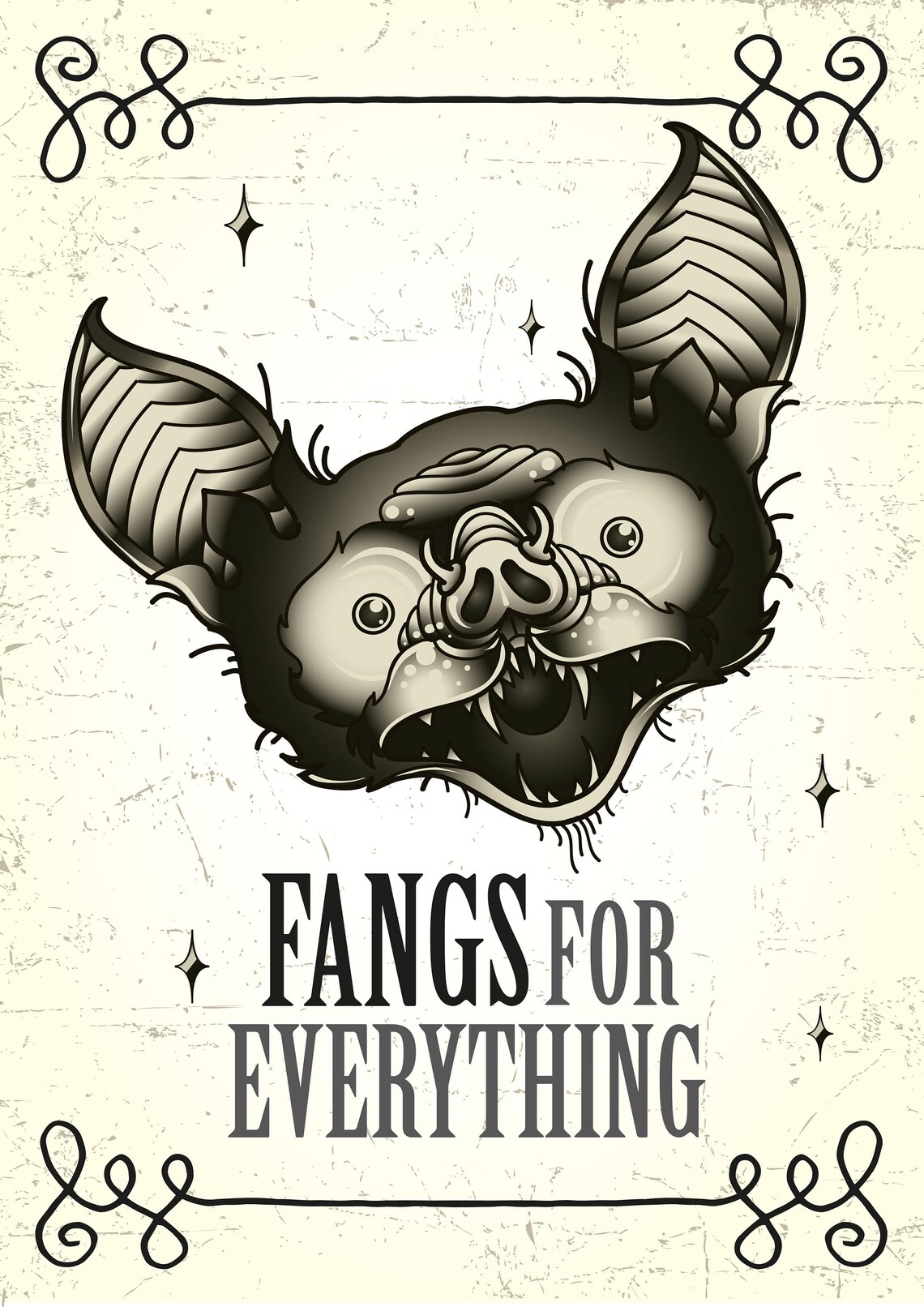 Fangs for Everything Bat Themed Gothic Thank You Greetings - Etsy UK