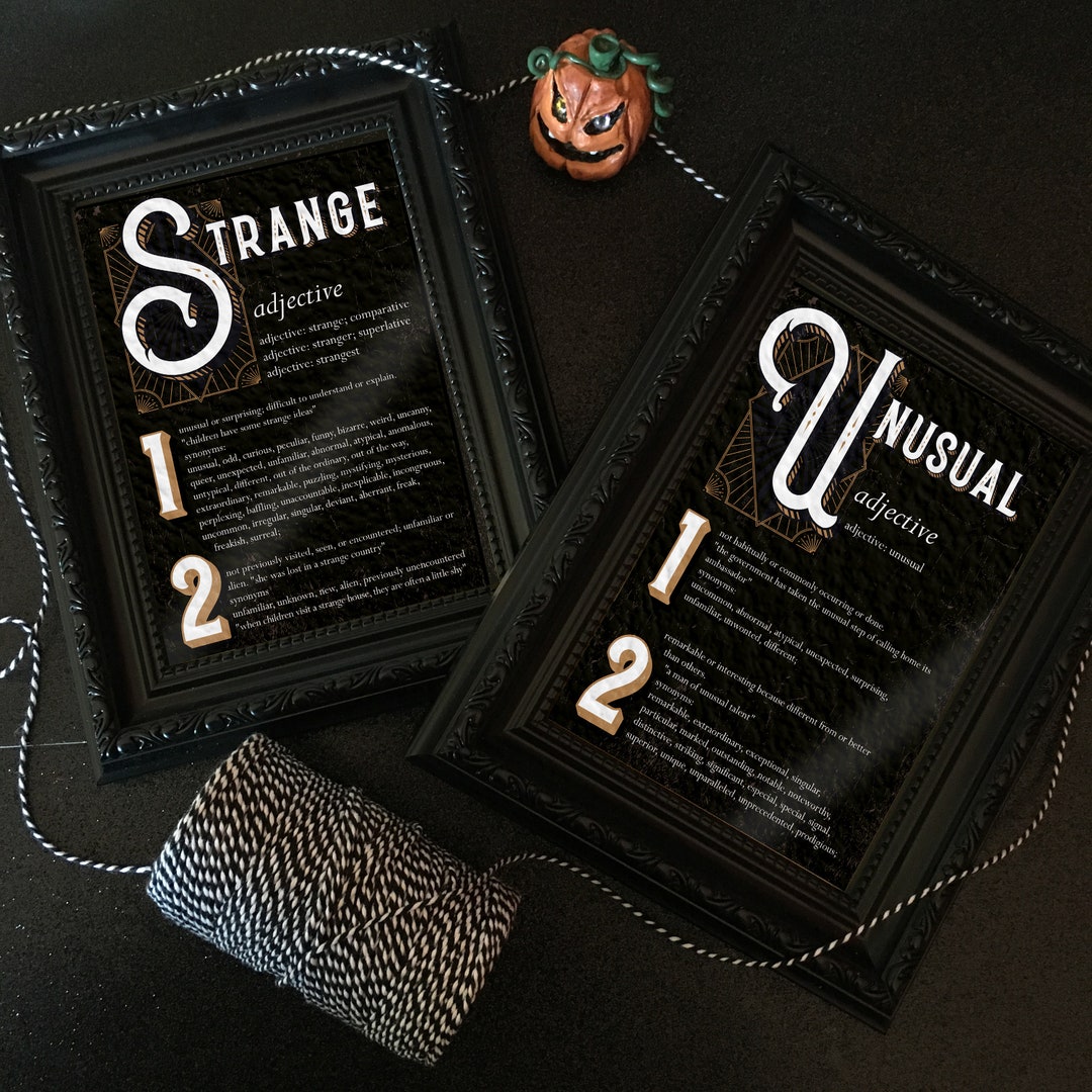 Set of 2 Prints - 5 X 7inch Strange and Unusual Dictionary Definitions ...