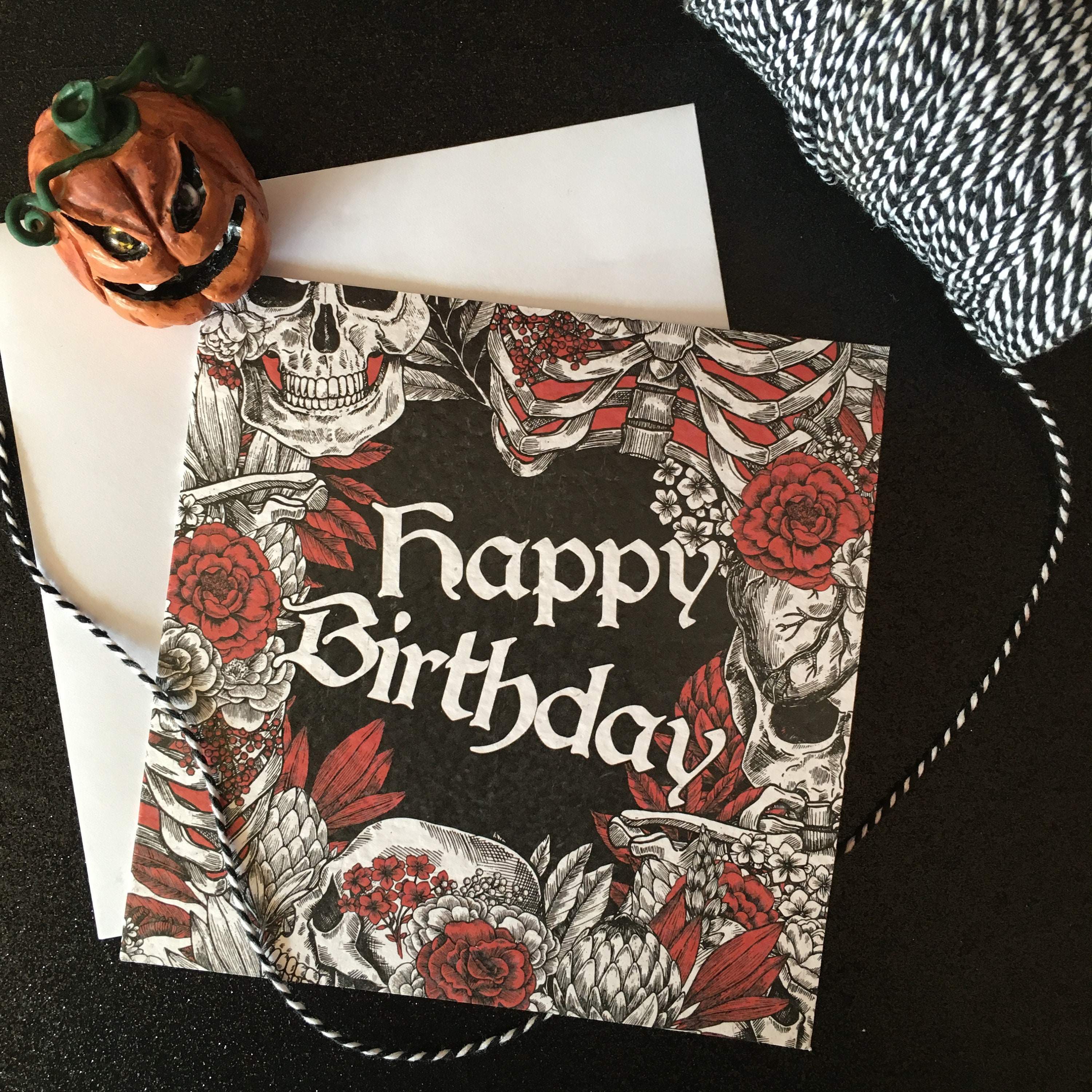 Gothic Frame Happy Birthday Card - Dark, Alternative, Gothic Card. Goth ...