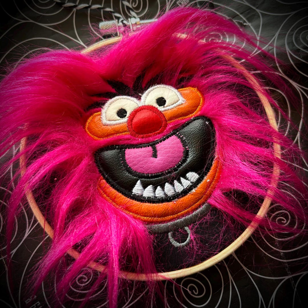 Animal Puppet! Embroidered Muppet Hoop With Applique Detailing. - Etsy