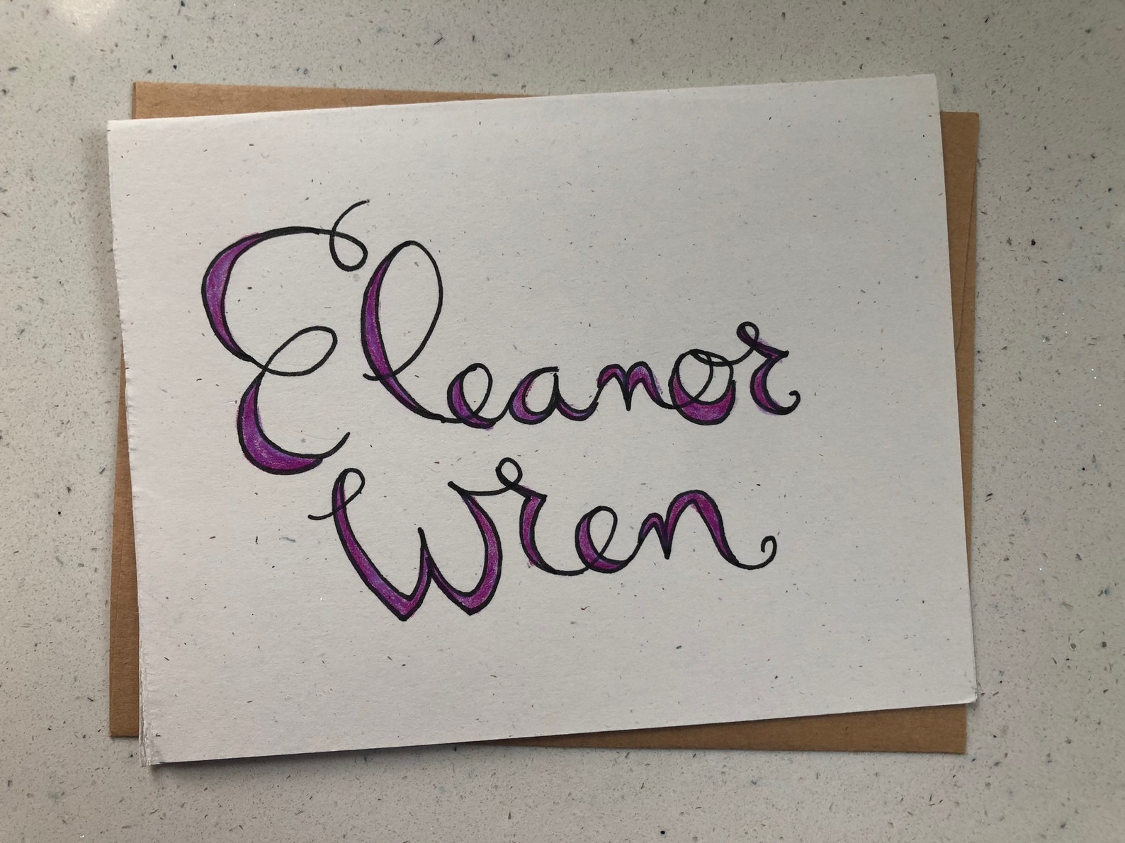 Customized Name Card Family Last Name or First and Middle - Etsy
