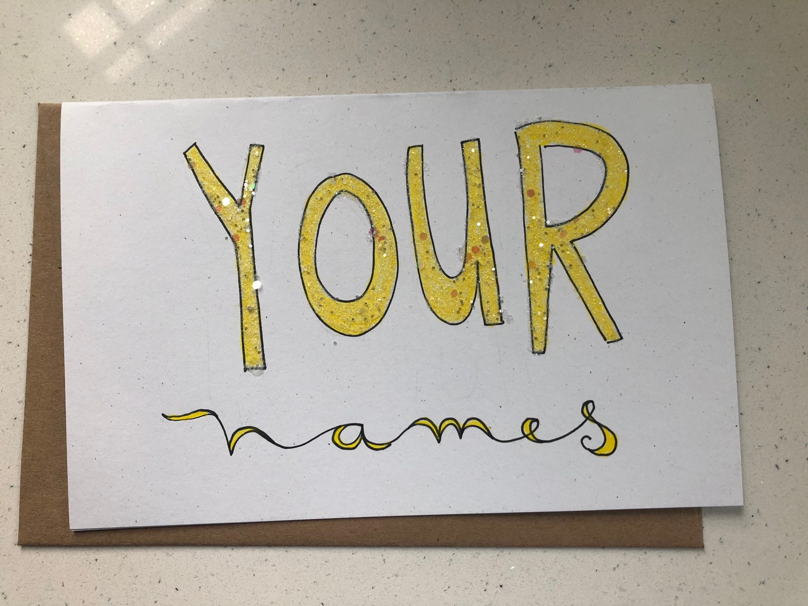 Customized Name Card Family Last Name or First and Middle - Etsy