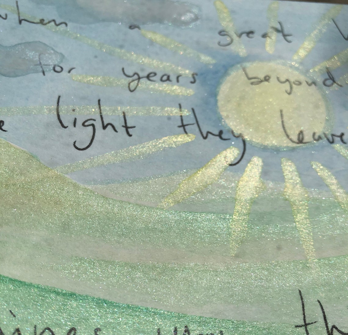 Buy Hand Painted Sympathy Card Celebrating the Light of Those That Are ...