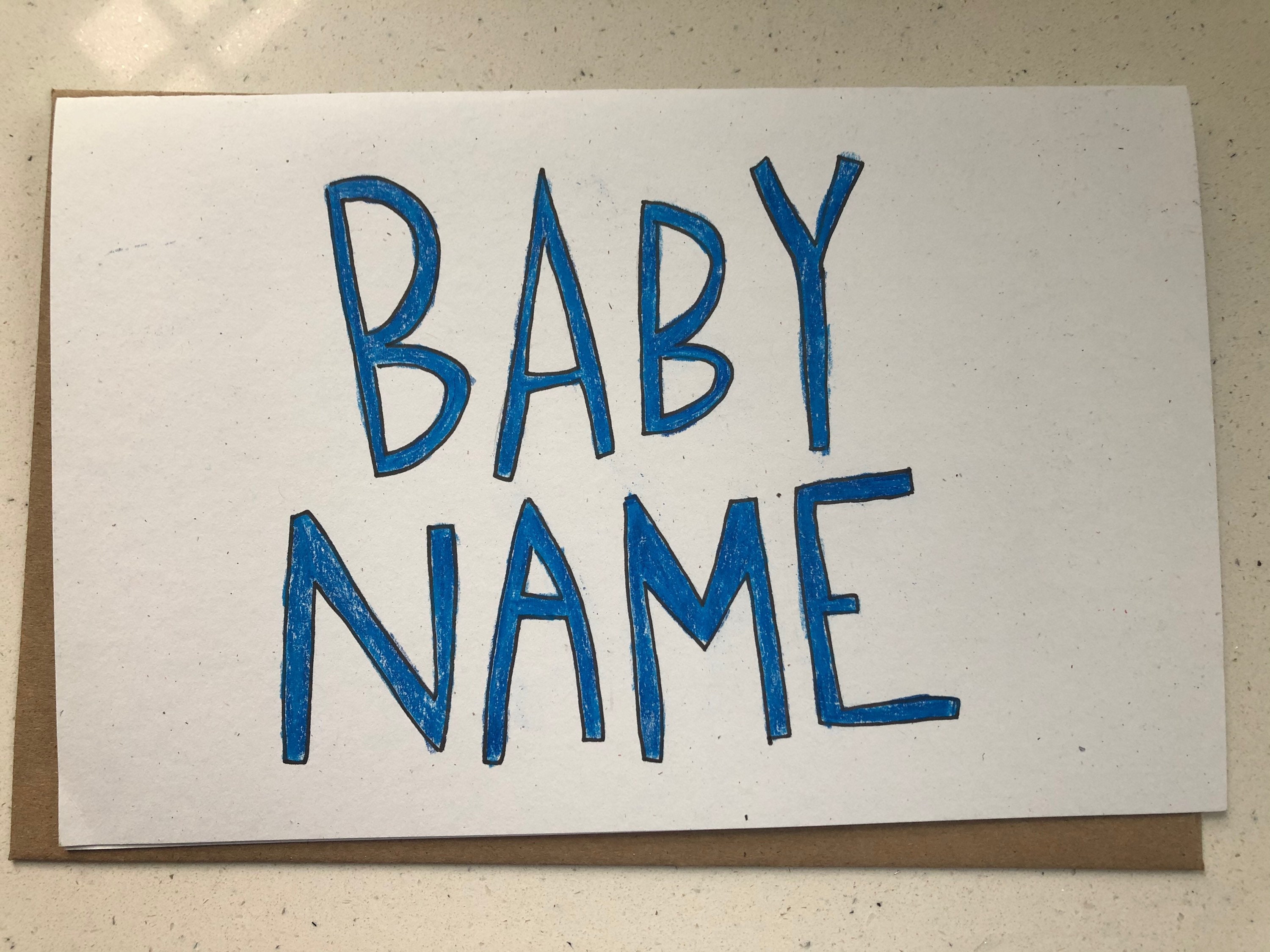 Customized Name Card Family last name or first and middle | Etsy