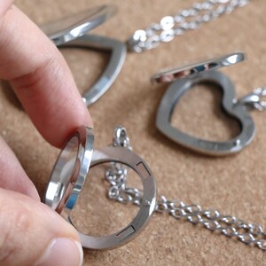 Magnetic Silver Hair Locket Necklace in Different Shapes (round ...