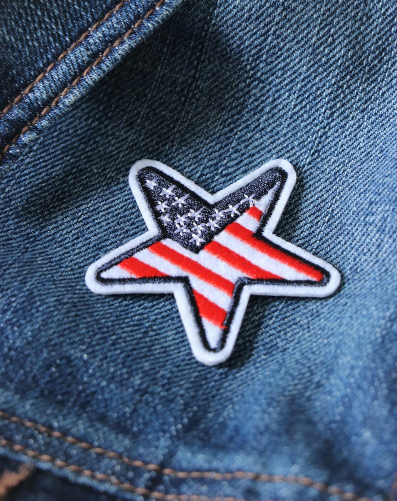 American Flag Patch Iron on USA Stars and Stripes Patriotic - Etsy