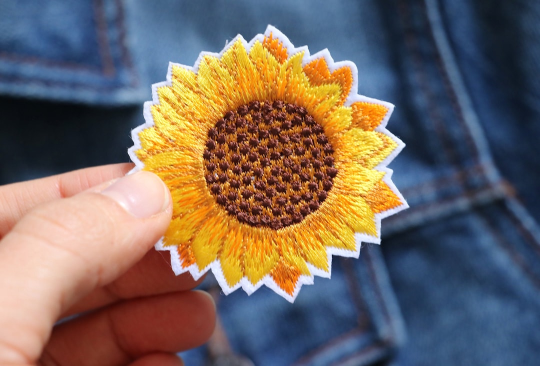 Sunflower Patch Iron on • Embroidered Applique Patch • Decorative ...