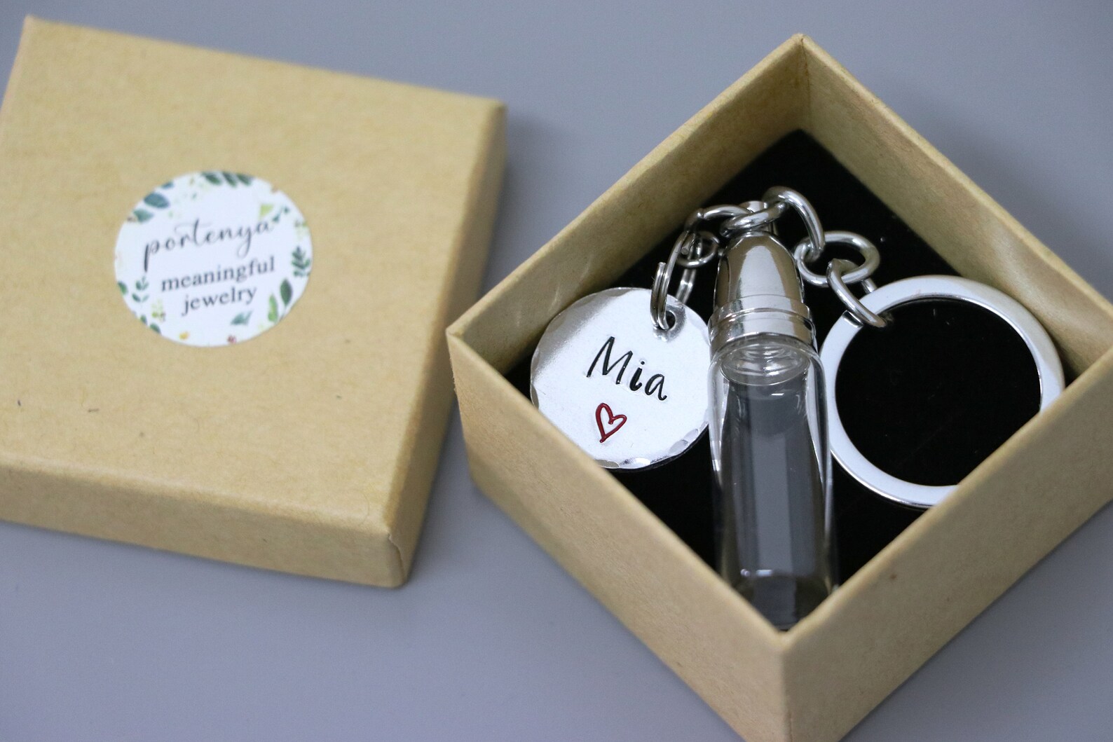 Urn Keychain With Name Empty Vial Keychain Bottle Ashes - Etsy