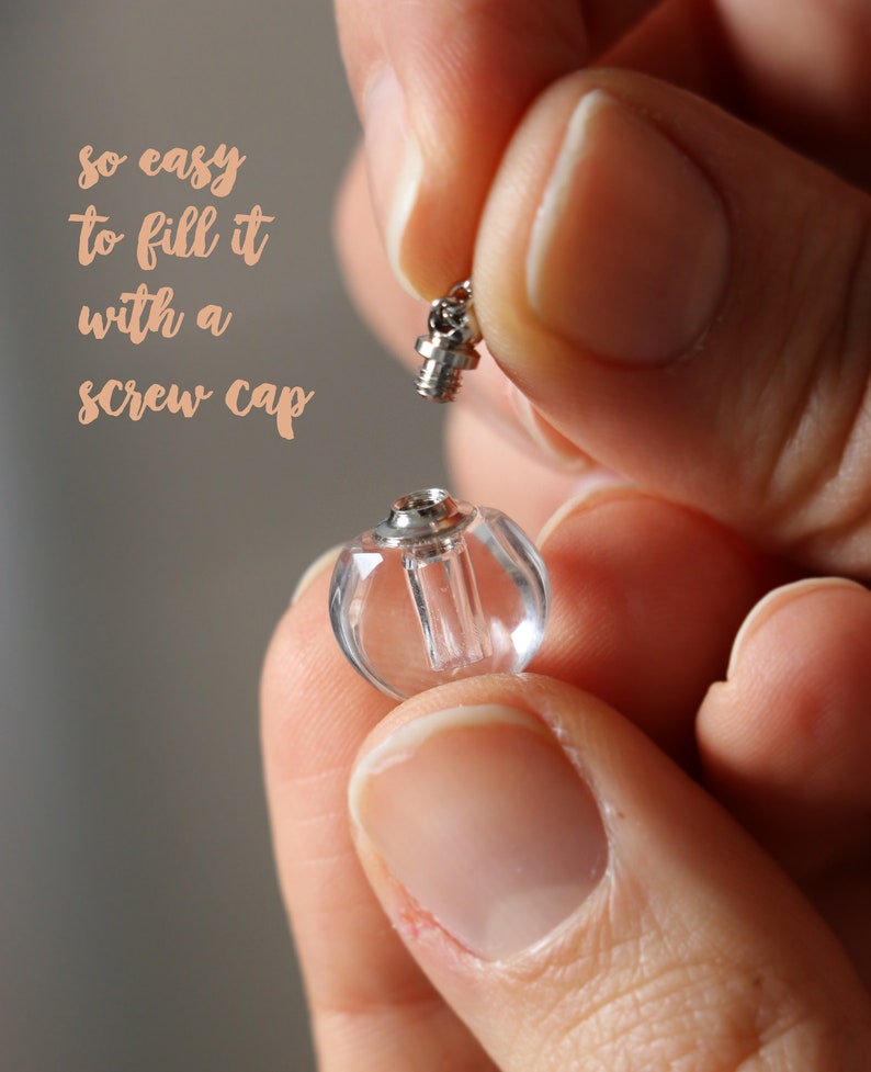 Tiny Fillable Memorial Pendant • Cremation Jewelry for Ashes or Hair ...