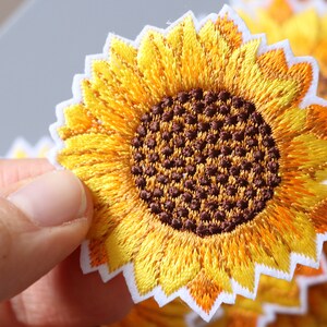Sunflower Patch Iron on • Embroidered Applique Patch • Decorative ...