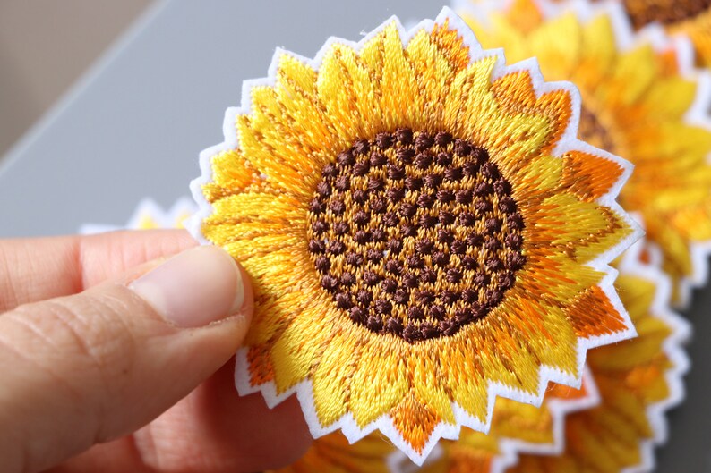 Sunflower Patch Iron on Embroidered Applique Patch - Etsy