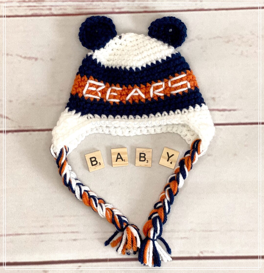 Bears Crochet Baby Hat: Chicago Football Photo Prop - Etsy
