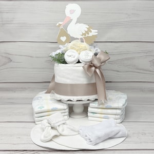 Diaper Cake Stork Baby Shower Decor-stork Baby Shower Centerpeice ...