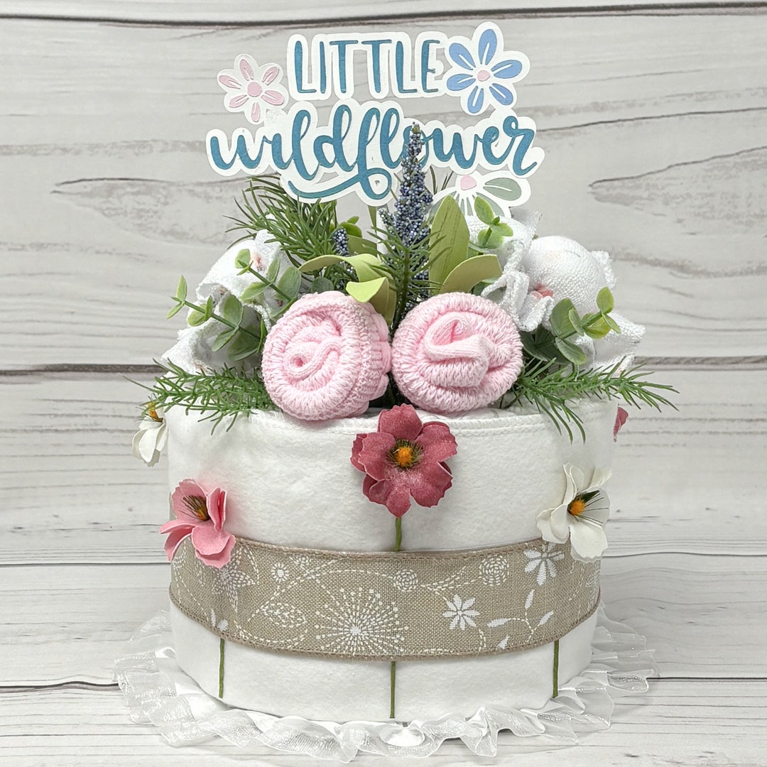 Little Wildflower Diaper Cake: Girl Baby Shower Centerpiece - Etsy