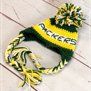 Green Bay Packers Baby Hat, Baby Shower Gifts, Baby Photo Prop, Green ...