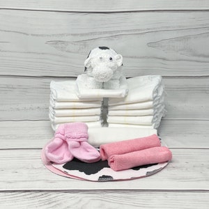 Farm Cow Diaper Cake Baby Shower Table Centerpiece-baby Girl Expecting ...