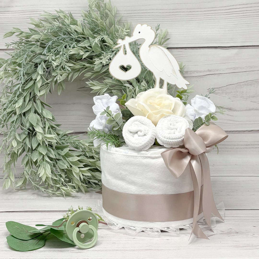 Stork Diaper Cake Centerpiece: Gender Neutral Baby Shower Decor - Etsy