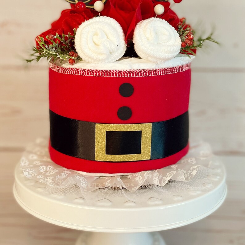 Santa Diaper Cake: Christmas Baby Shower Centerpiece - Etsy