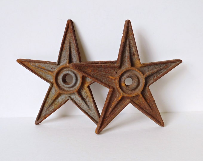 Vintage Cast Iron Masonry Stars, Earthquake Anchor Star, Architectural ...