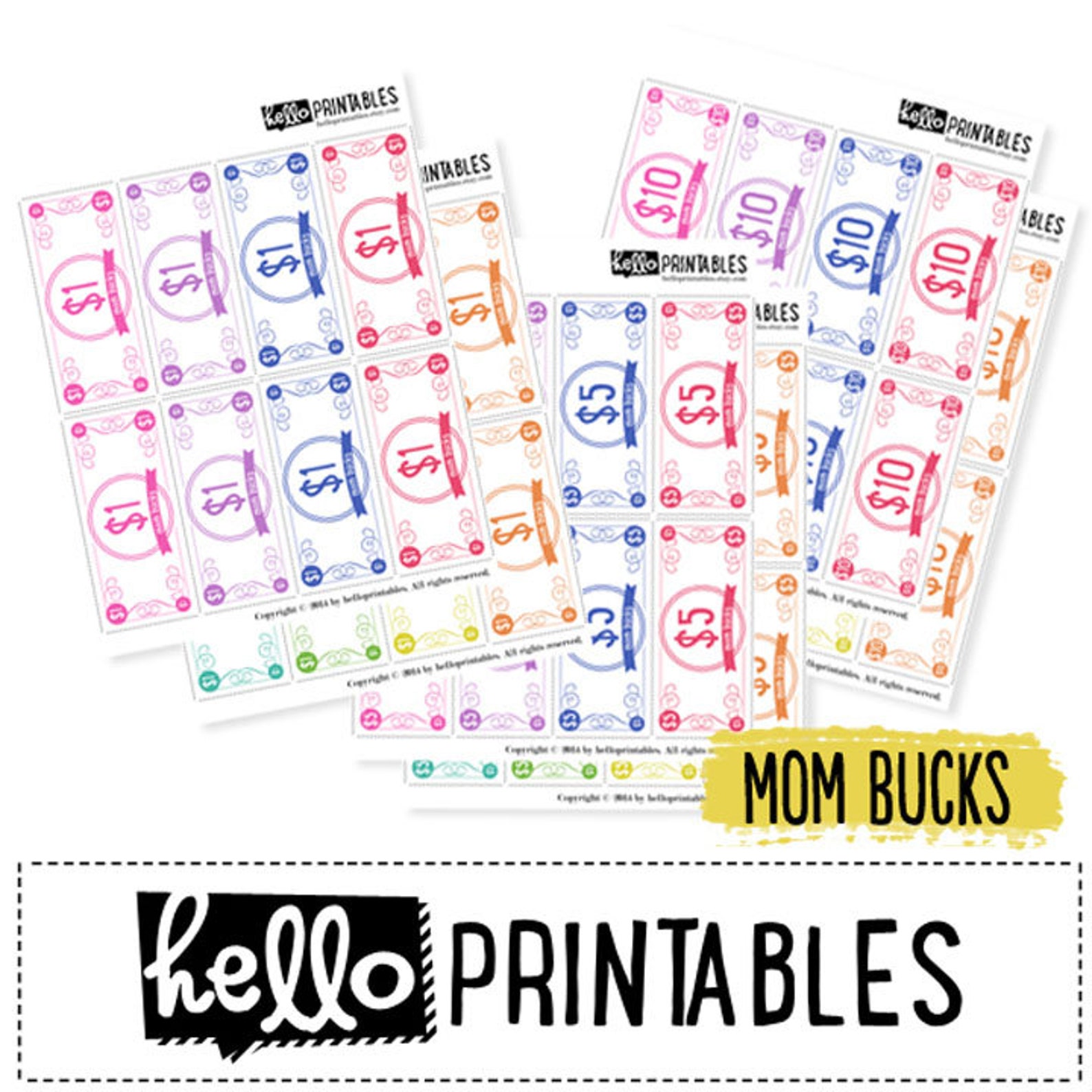 Mom Bucks Printable // JPEG File // Instant Download - Etsy