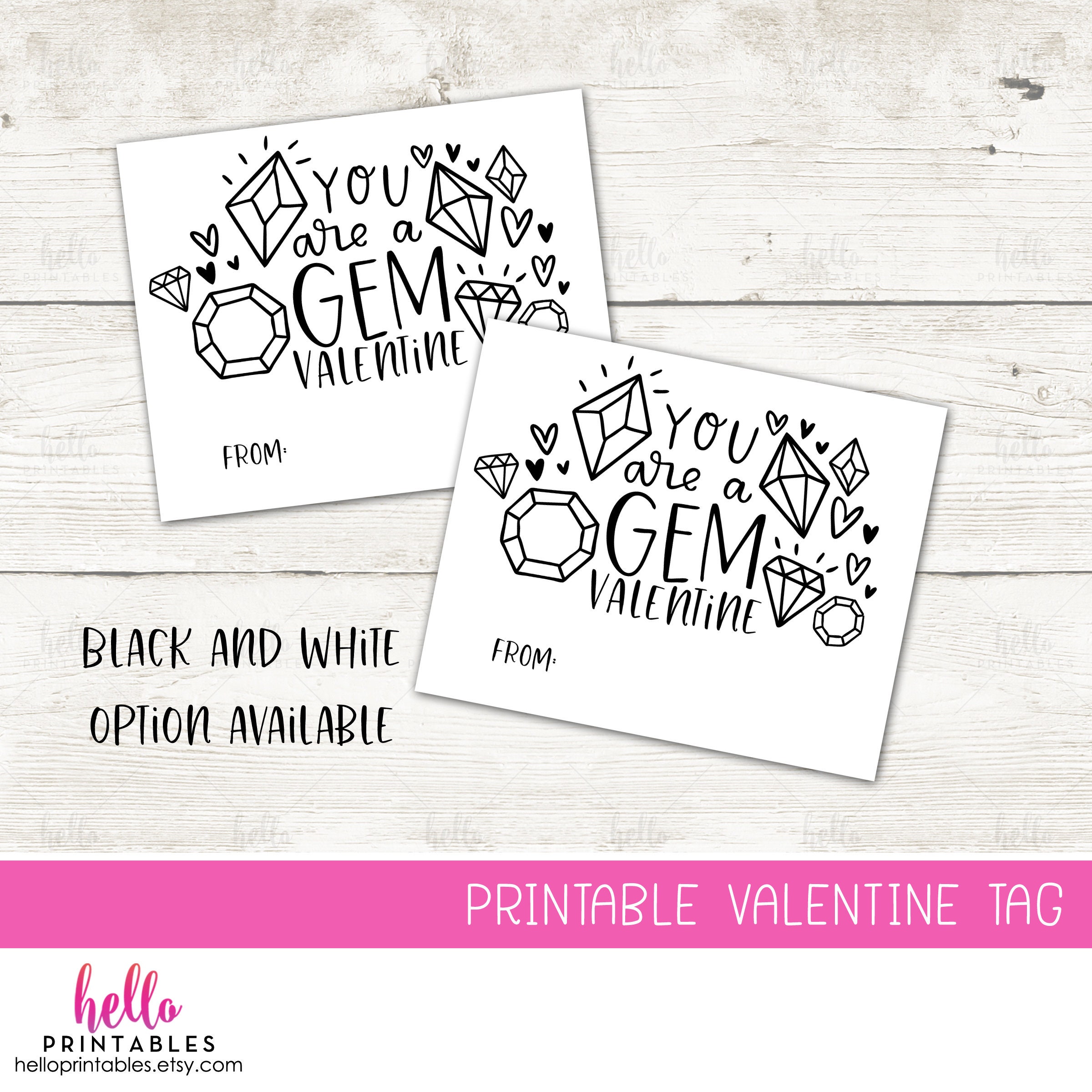 Valentine Gem Card Printable, JPEG File, Instant Download, You Are a ...