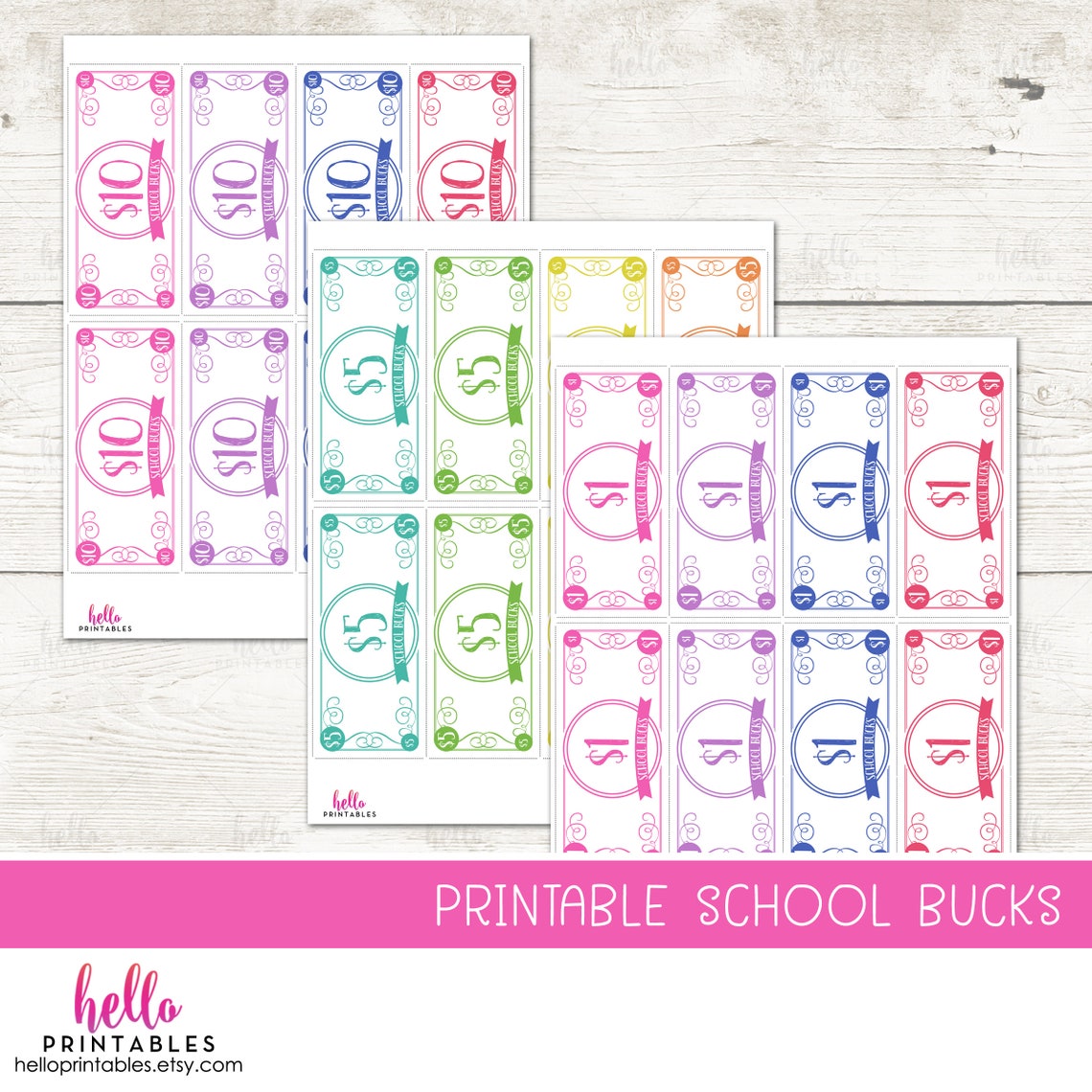 School Bucks Printable // JPEG File // Instant Download // School ...
