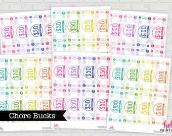 Chore Bucks Printable // JPEG File // Instant Download | Etsy