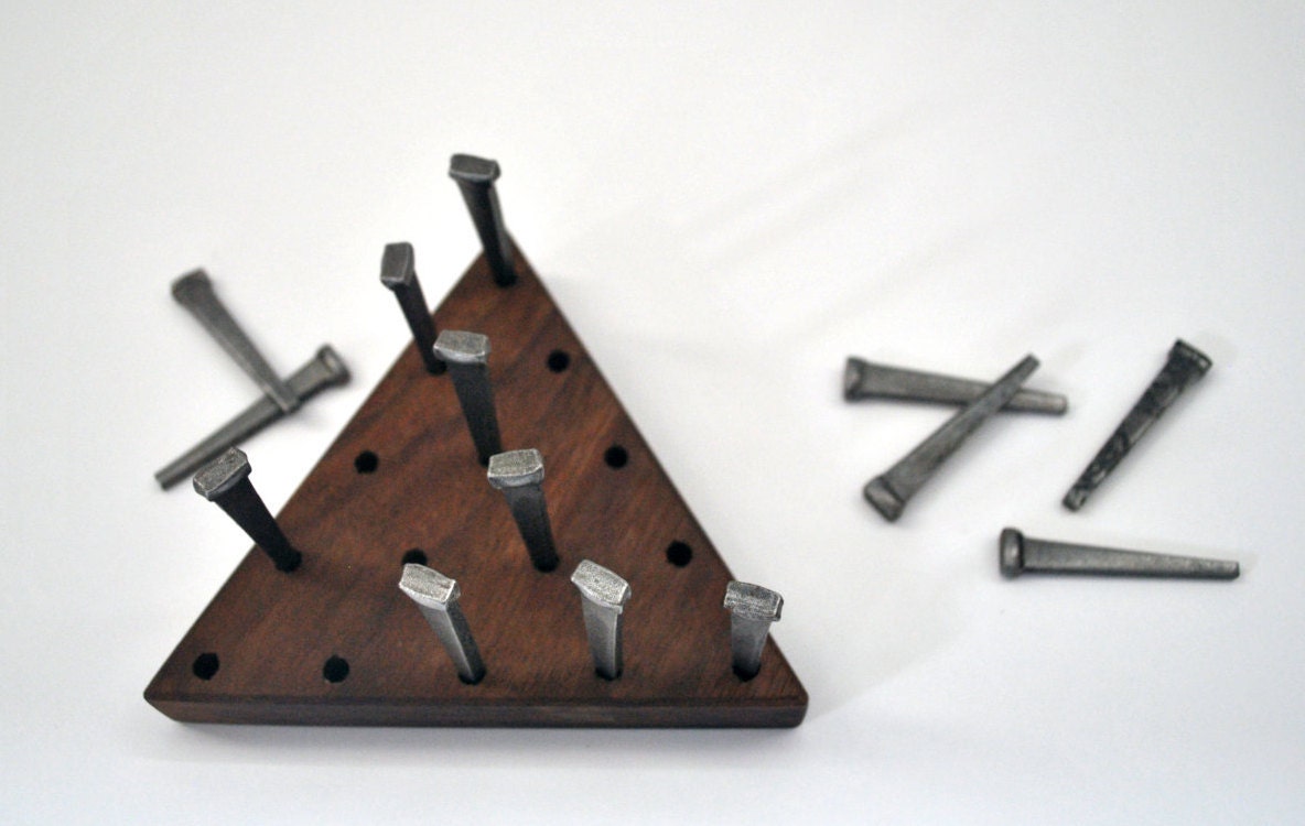 Triangle Peg Solitaire Game Last Man Standing Father's - Etsy