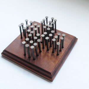 Cross Peg Solitaire Handmade Wooden Brain Teaser - Cracker Barrel Game ...