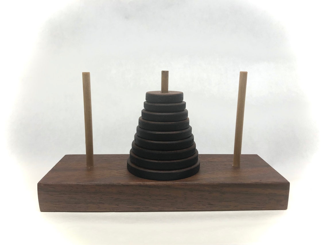 Wooden Tower of Hanoi Puzzle Game Brain Teaser Puzzle - Etsy