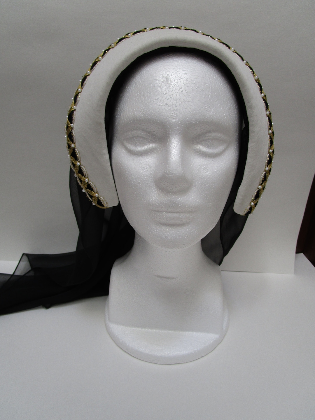 Renaissance French Hood/ Tudor - Elizabethan ~ Winter White Velveteen ...