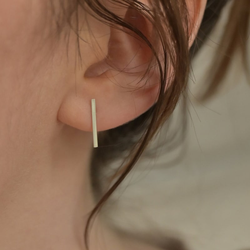 Silver Line Earrings - Etsy