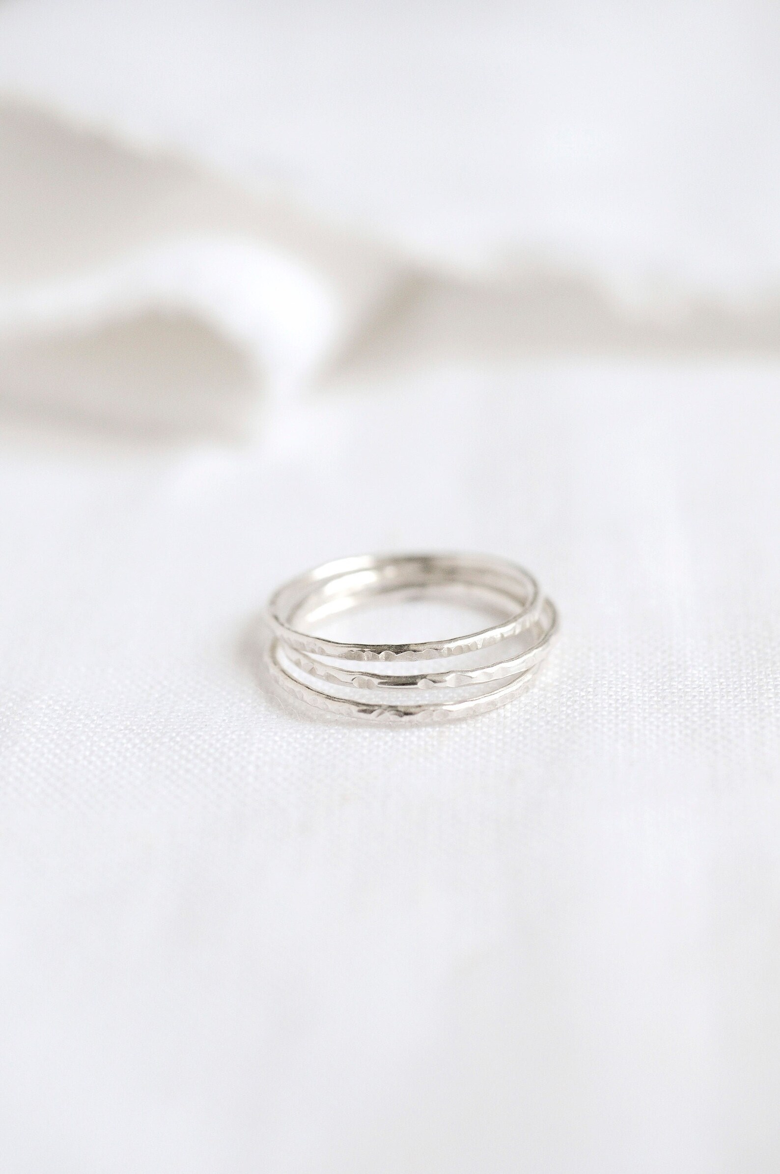 Thin Delicate Hammered Sterling Silver Ring Stackable Ring - Etsy