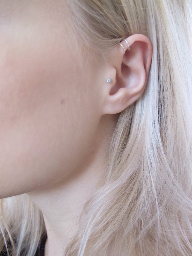 Fake Ear Cuff Sterling Silver Ear Cuff Fake Helix Piercing - Etsy