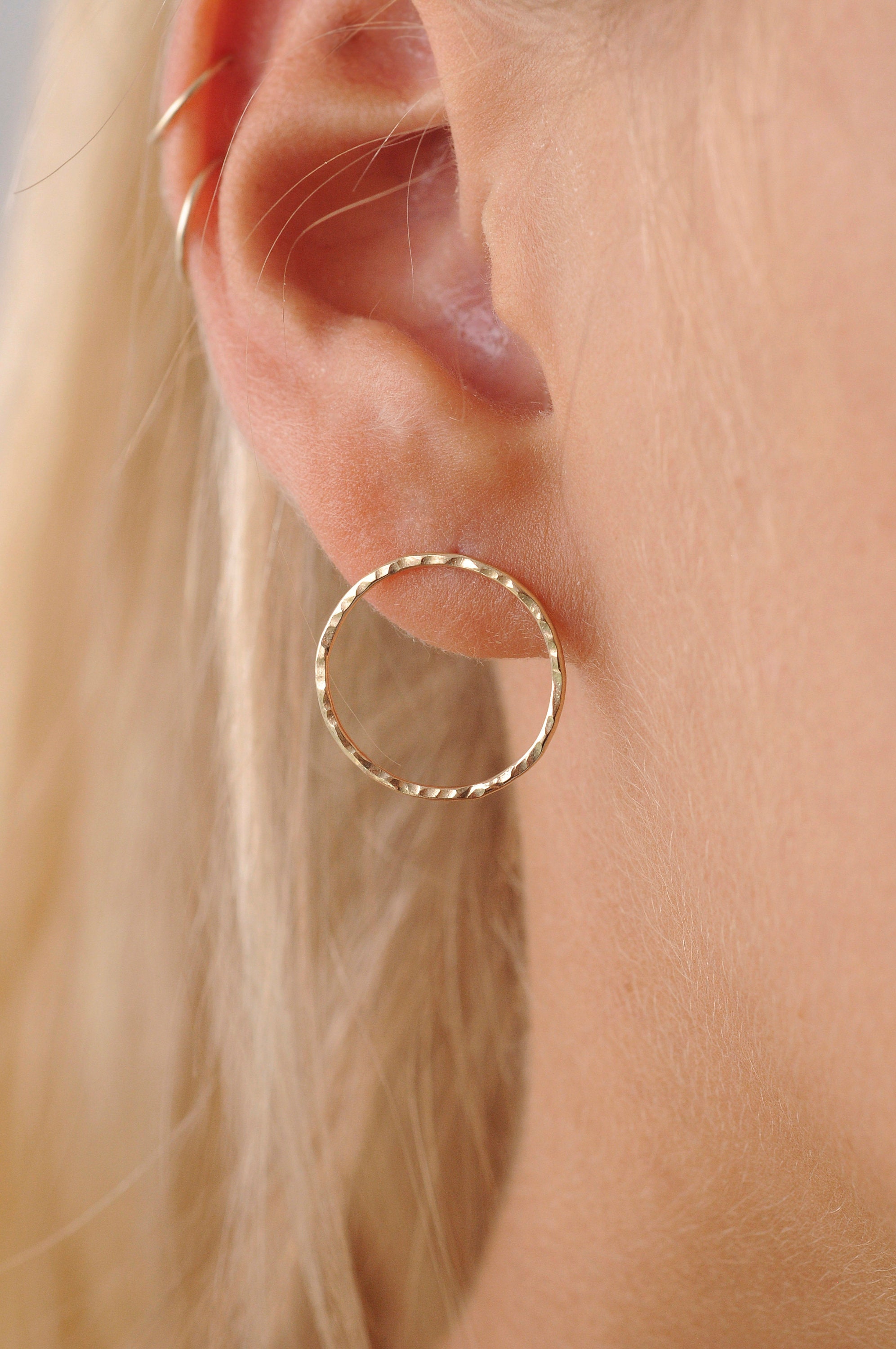 Circle Earrings Sterling Silver Earrings Geometric - Etsy UK