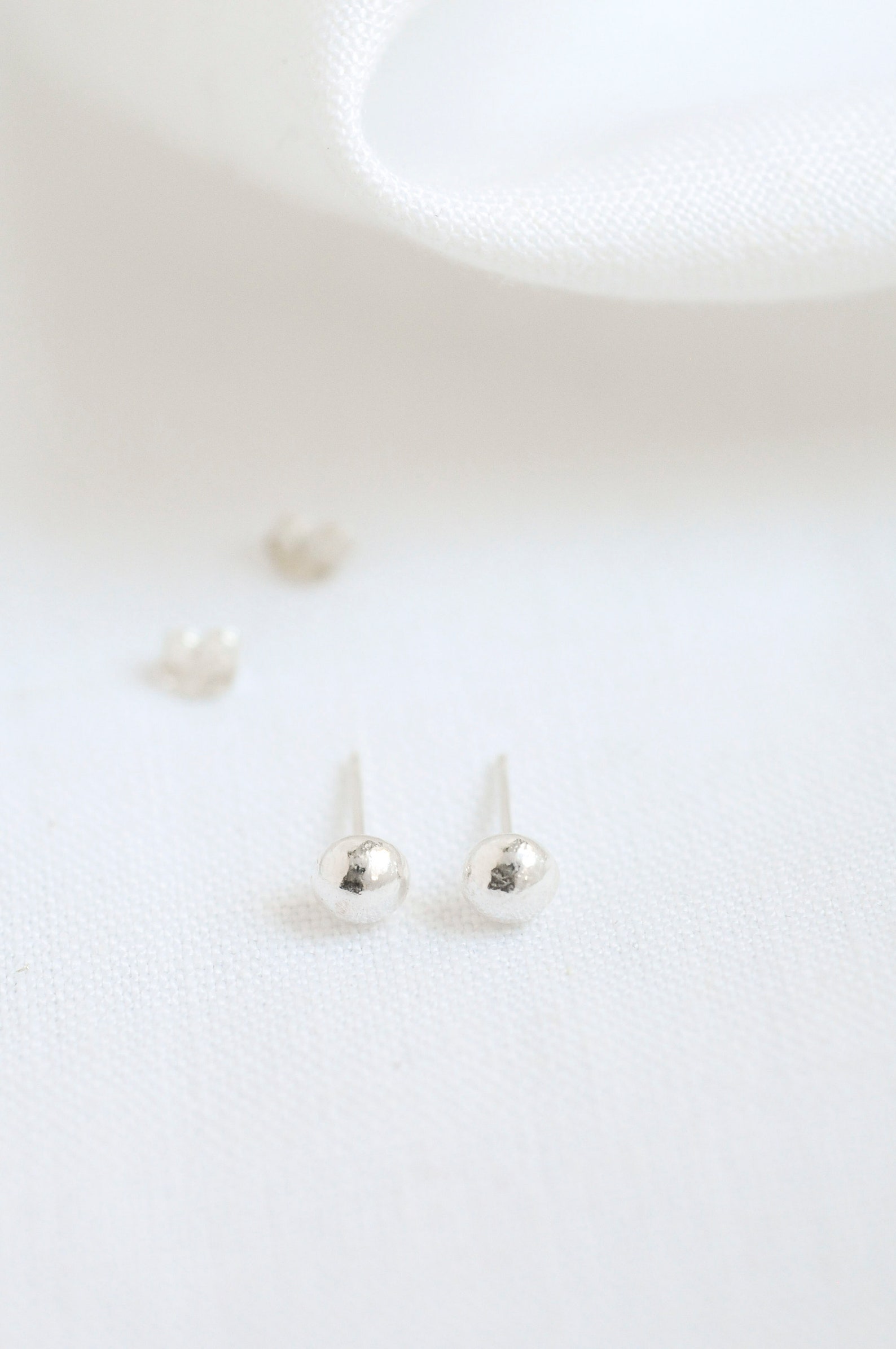 Sterling Silver Ball Studs Sterling Silver Pebble Studs - Etsy