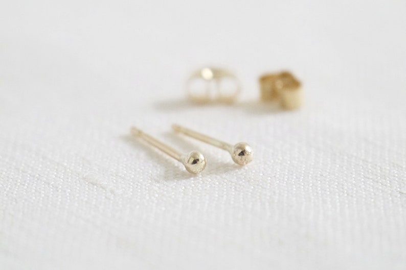 Tiny Gold Dot Studs Very Small Gold Stud Earrings 9ct Gold - Etsy