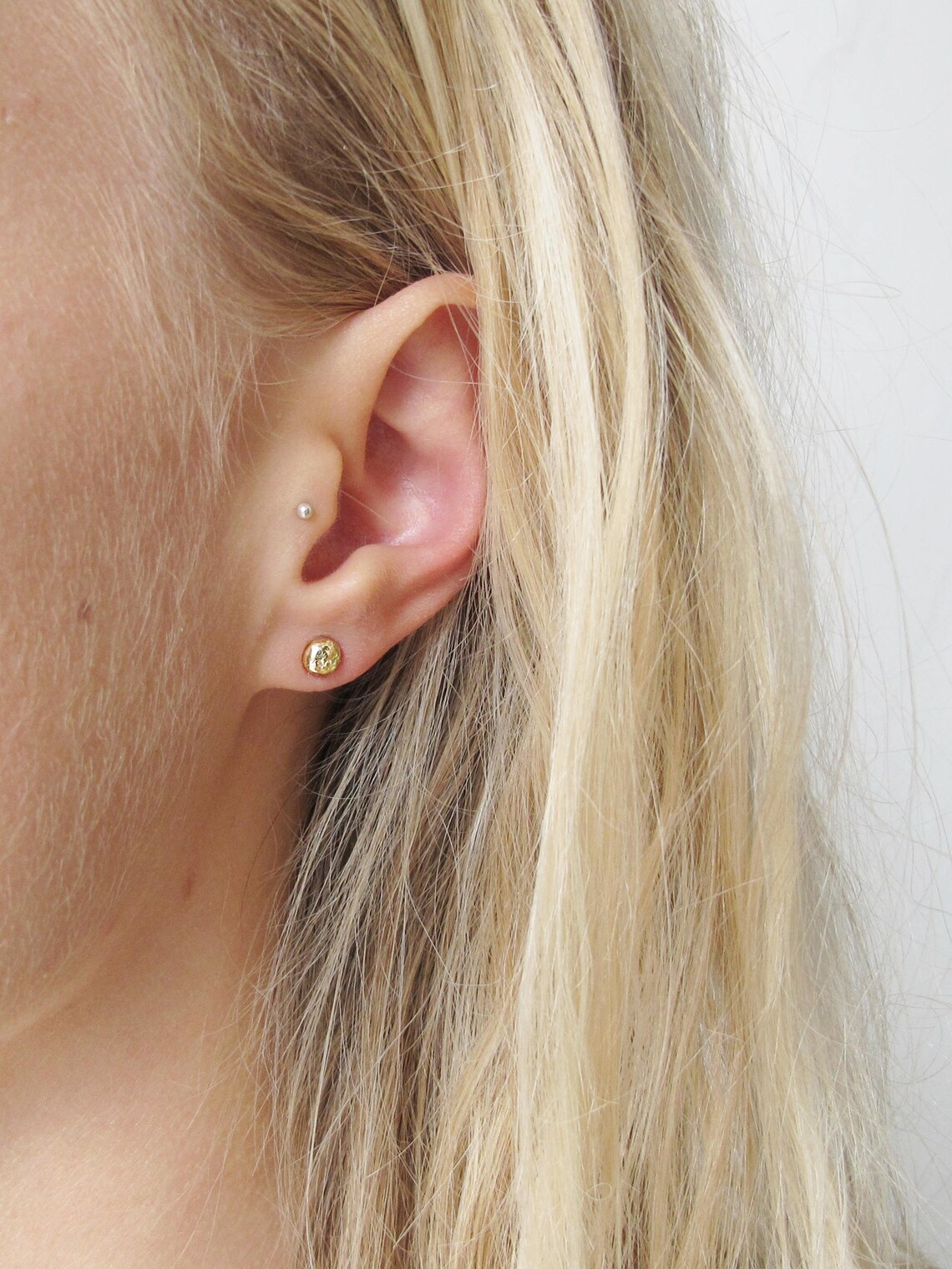 Solid Gold Studs 9ct Gold Delicate Stud Earrings Simple - Etsy