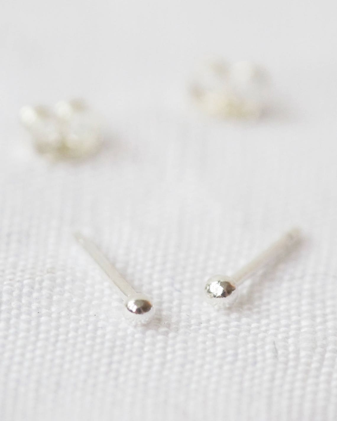 Tiny Dot Studs Very Small Studs Small Silver Studs Third | Etsy