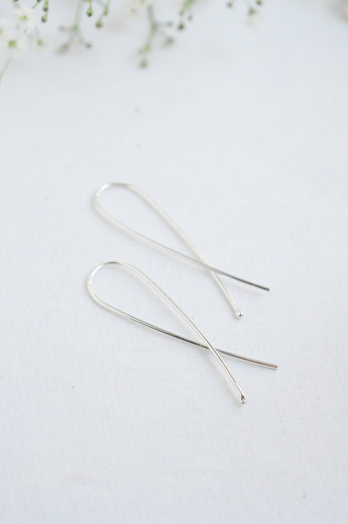 Minimal Earrings Unusual Earrings Simple Earrings Sterling | Etsy