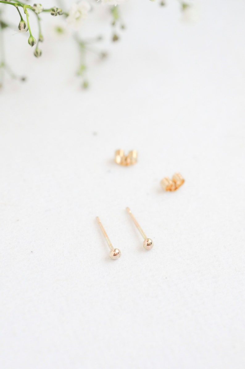 Tiny Gold Dot Studs Very Small Gold Stud Earrings 9ct Gold - Etsy