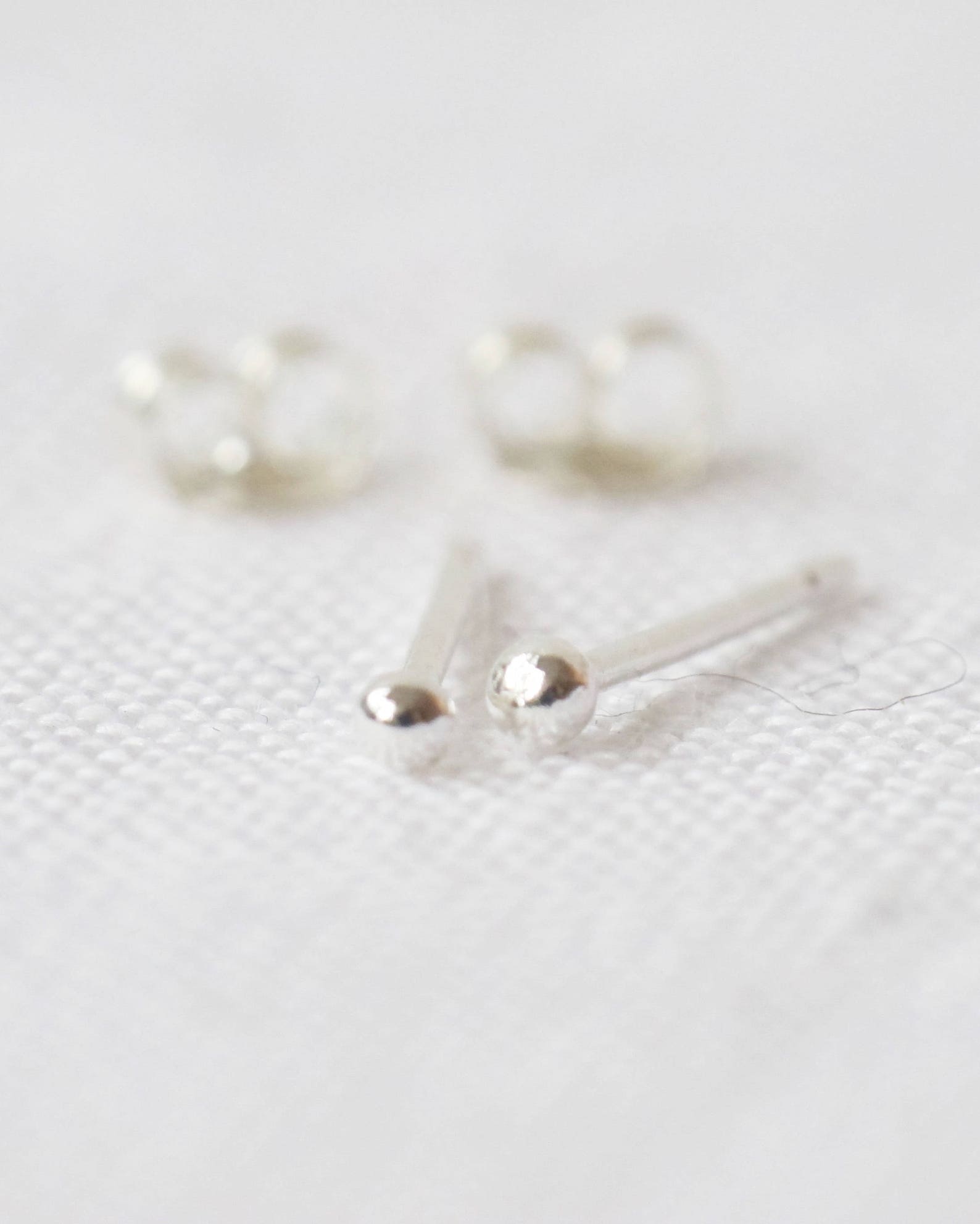 Tiny Dot Studs Very Small Studs Small Silver Studs Third - Etsy