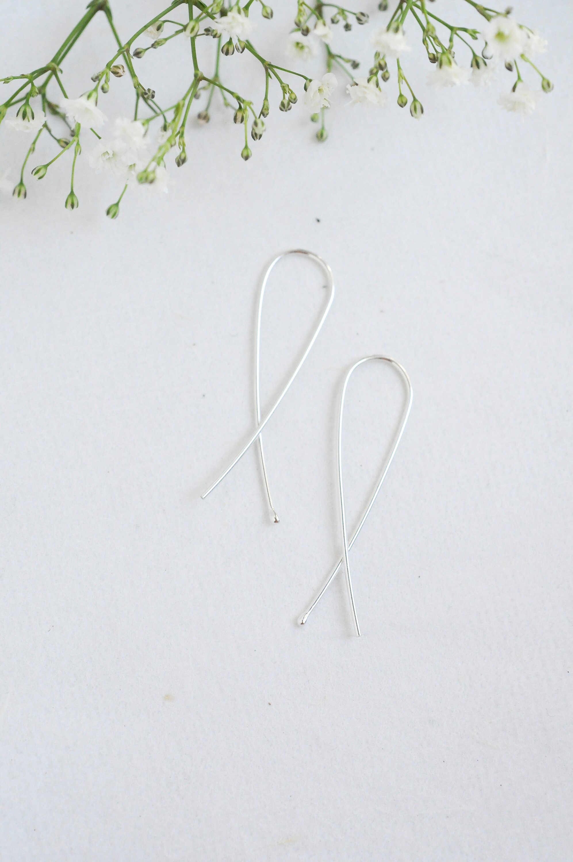 Minimal Earrings Unusual Earrings Simple Earrings Sterling | Etsy