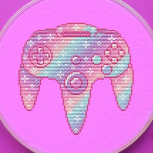 N64 Controller Cross Stitch Pattern, Galaxy Cross Stitch, Game Cross ...