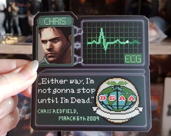 Resident Evil Village Sticker, Game Boy Sticker, Pixel Sticker, Horror ...
